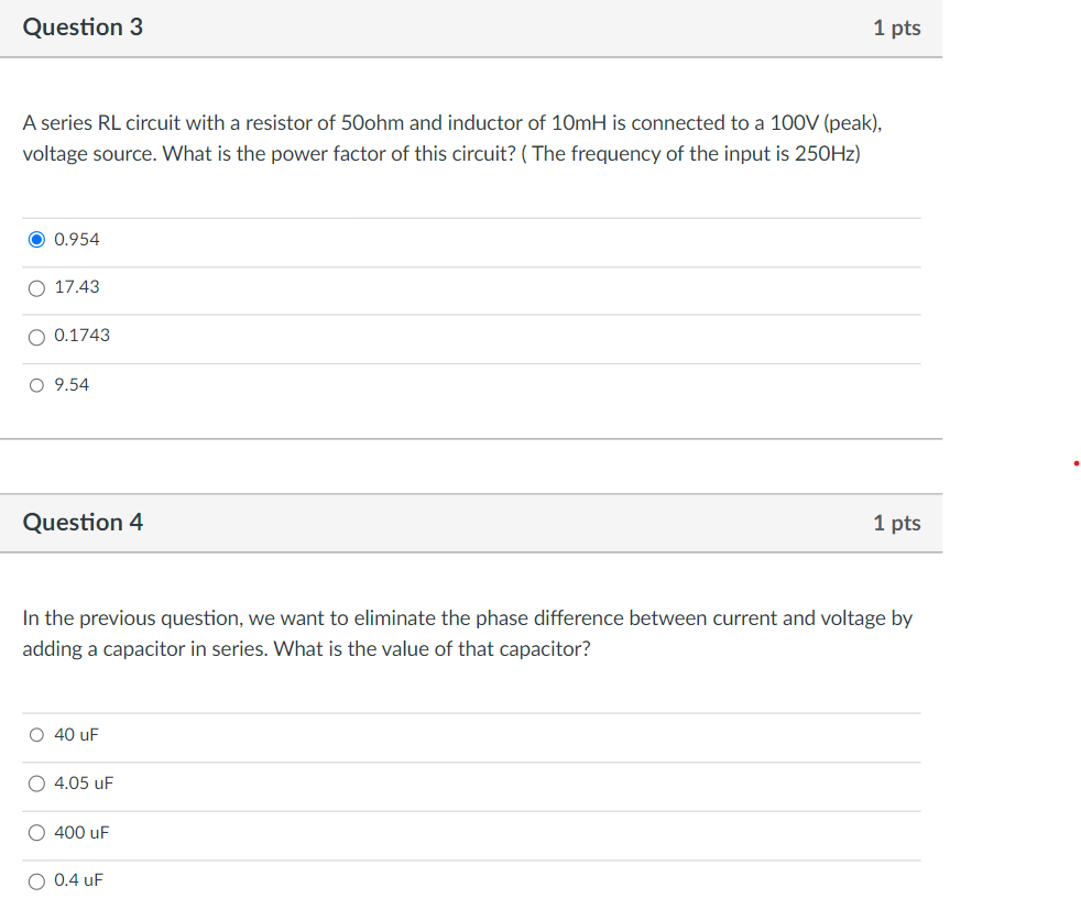 Solved A series RL circuit with a resistor of 50ohm and | Chegg.com