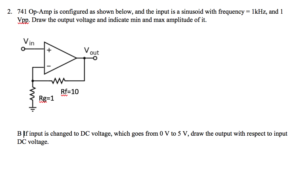 Solved 2, 741 Op-Amp is configured as shown below, and the | Chegg.com