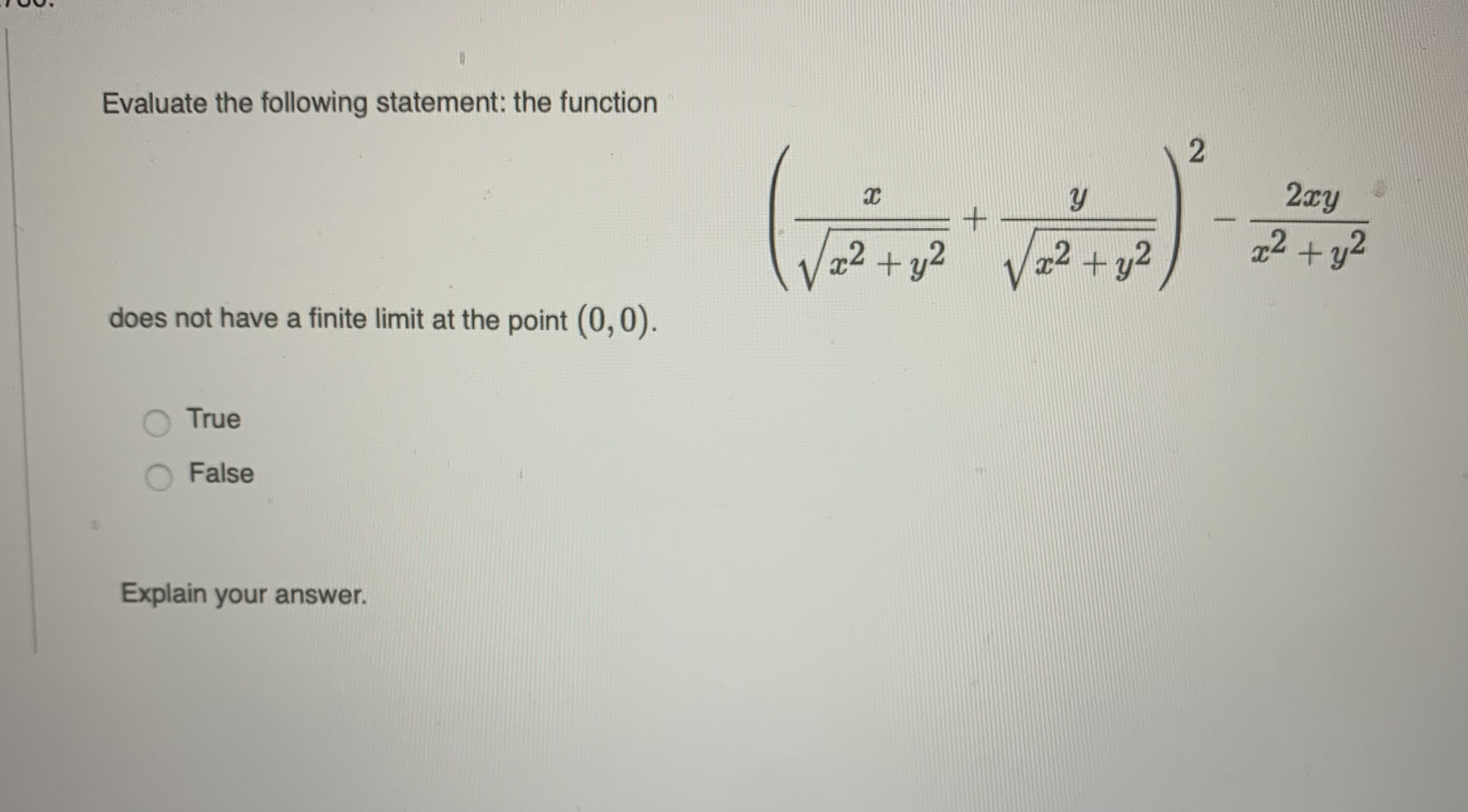 Solved Evaluate the following statement: the function | Chegg.com
