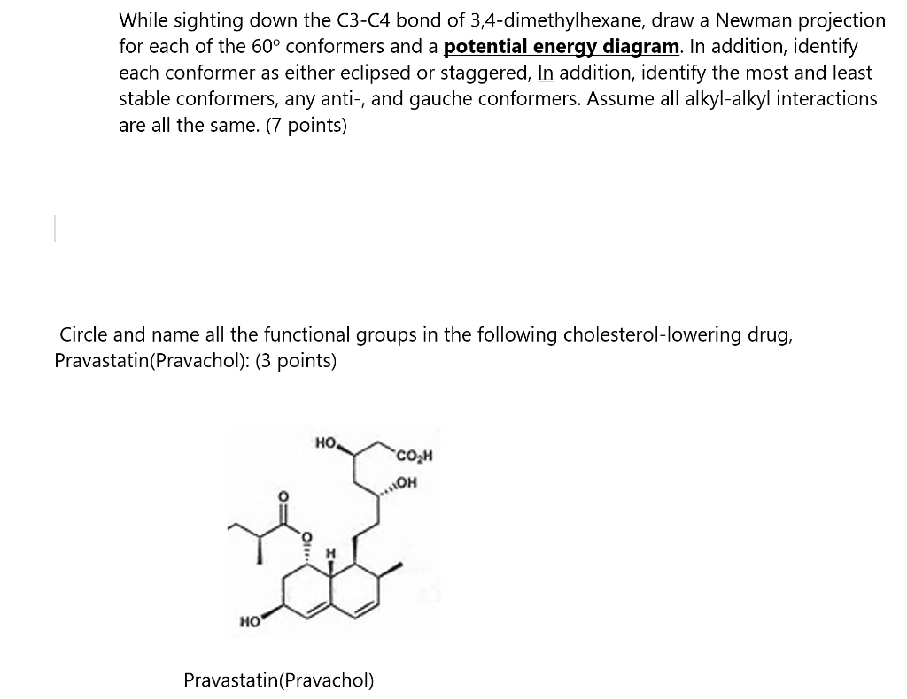 Solved While sighting down the C3-C4 bond of | Chegg.com