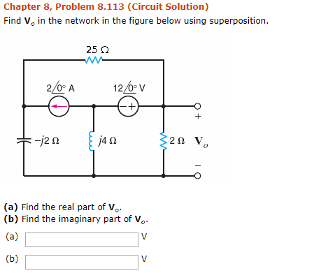Solved Chapter 8, Problem 8.113 (Circuit Solution) Find V, | Chegg.com