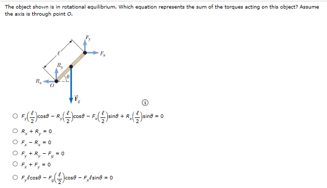 Solved The object shown is in rotational equilibrium. Which | Chegg.com