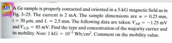 17. A Ge sample is properly contacted and oriented in | Chegg.com