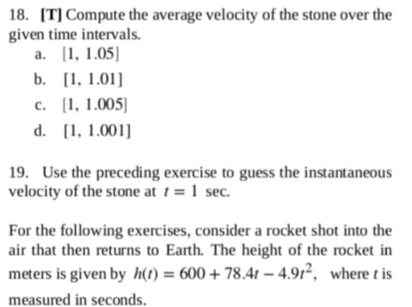 Solved 18. IT] Compute the average velocity of the stone | Chegg.com