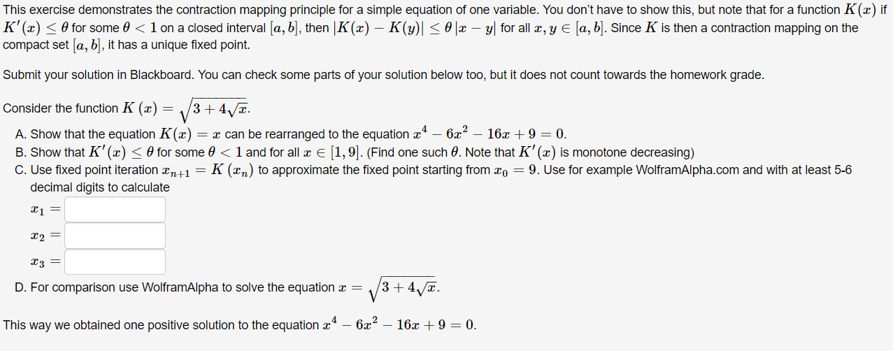 Solved This exercise demonstrates the contraction mapping | Chegg.com