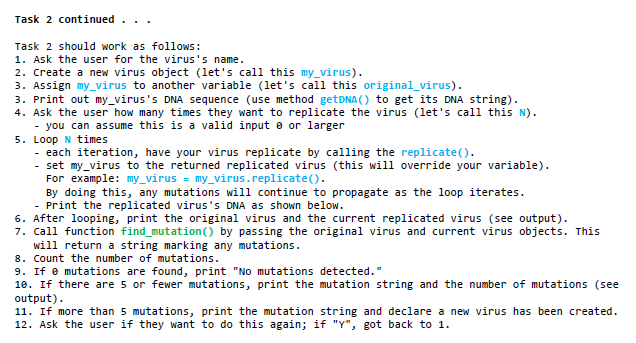 Solved Task 2 Virus Mutation Simulator Task 2 Will Emulate 