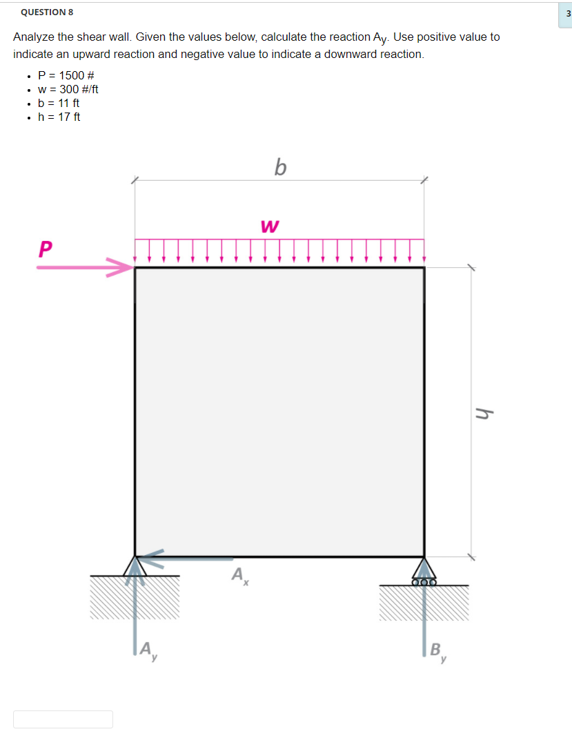 Solved QUESTIONS 3 Analyze the shear wall. Given the values | Chegg.com