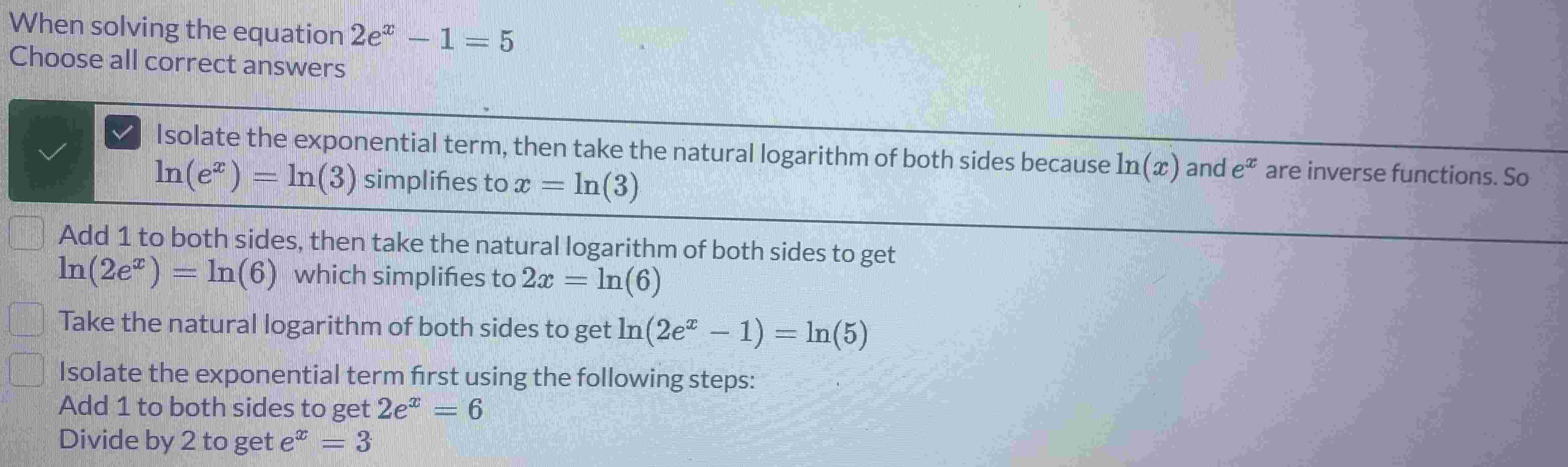 Solved THERE ARE MULTIPLE CORRECT ANSWERS When solving the | Chegg.com