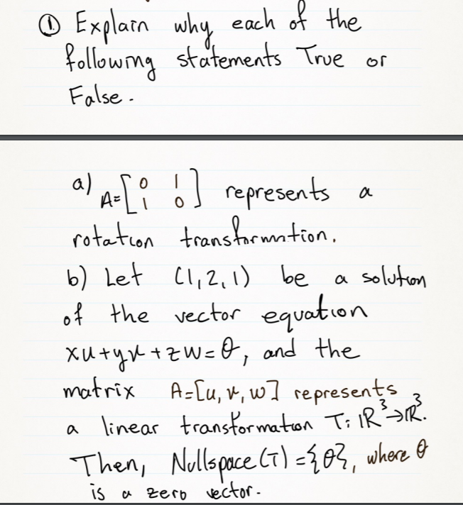 Solved @ Explain why each of the following statements True | Chegg.com