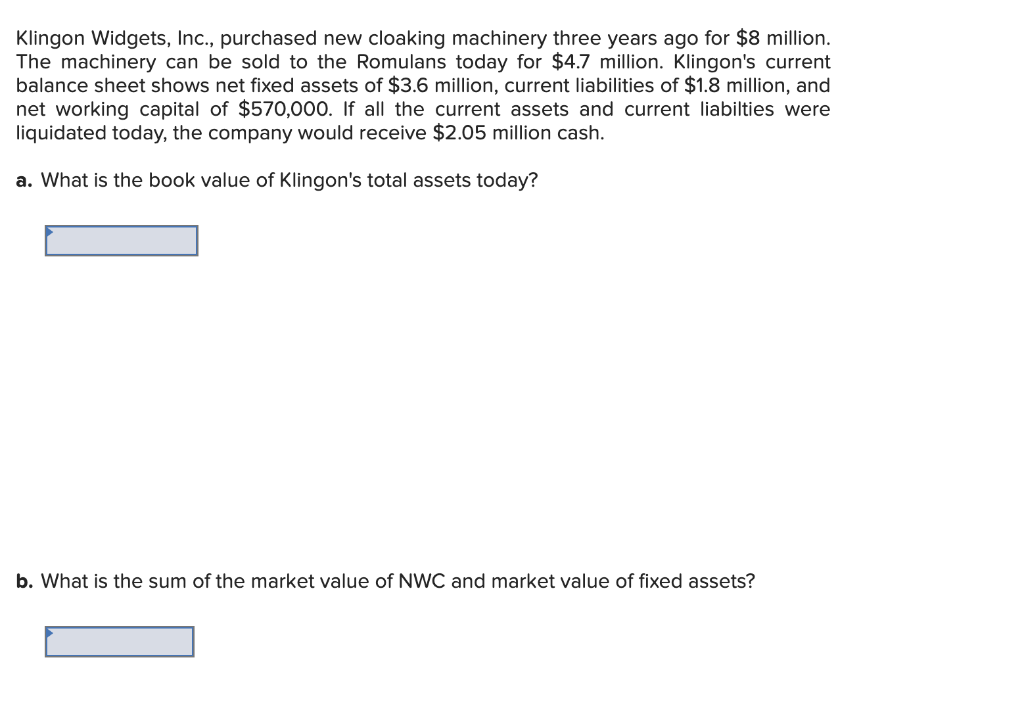 Solved Klingon Widgets, Inc., purchased new cloaking | Chegg.com