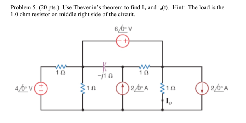 Solved Problem 5. (20 pts.) Use Thevenin's theorem to find | Chegg.com Solved Problem 5. (20 pts.) Use Thevenin's theorem to find | Chegg.com