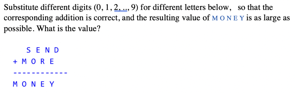 Solved Substitute different digits (0,1,2,.., 9) for | Chegg.com