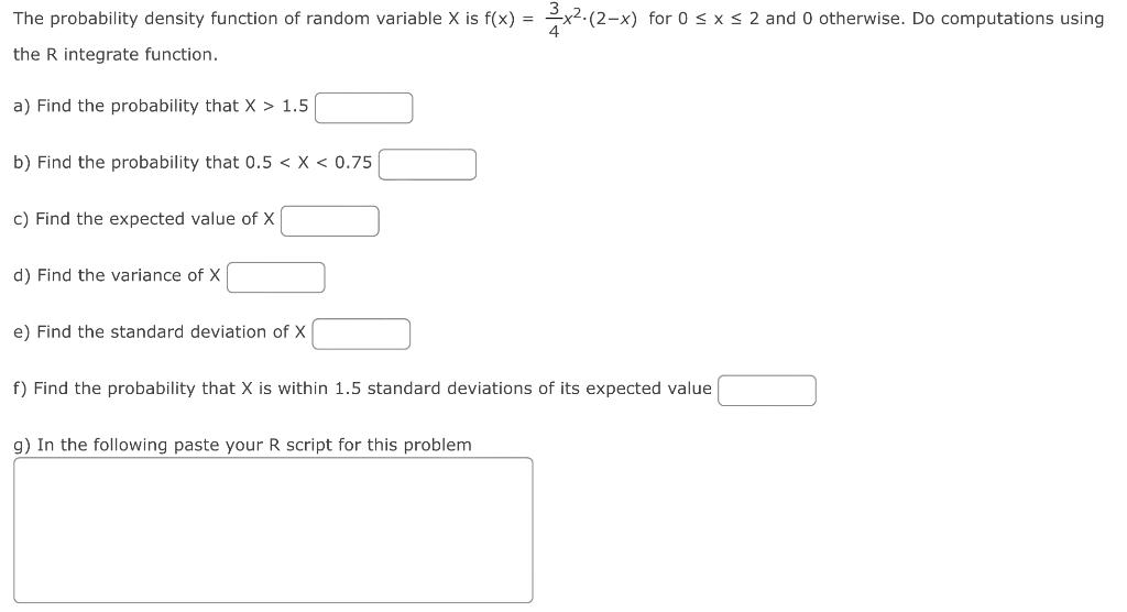 Solved The probability density function of random variable X | Chegg.com
