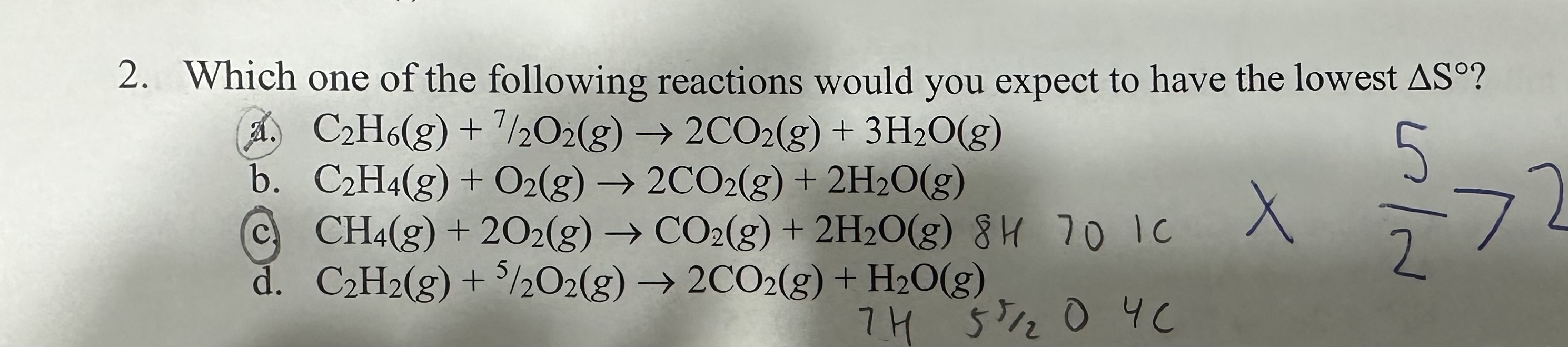 Solved Which one of ﻿the following reactions would you | Chegg.com