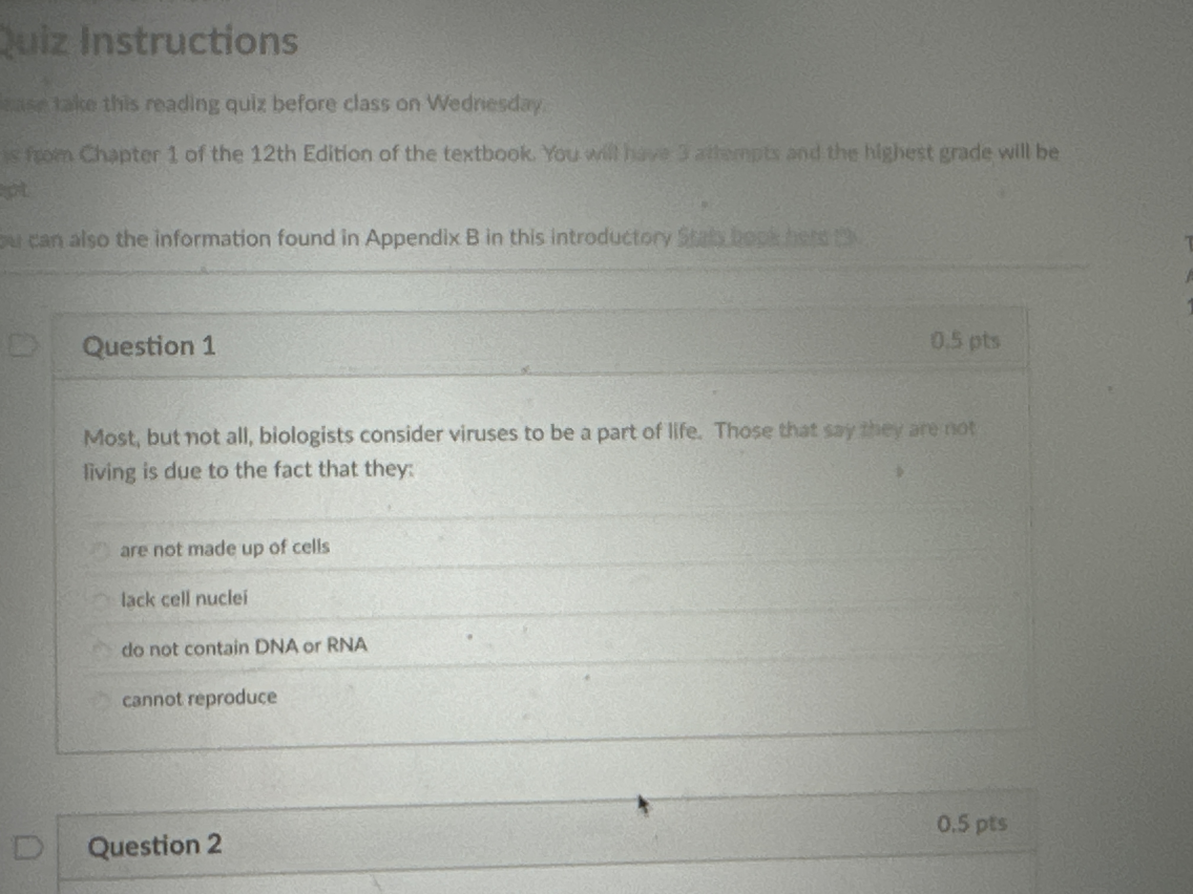 Solved Question 1Most, but not all, biologists consider | Chegg.com