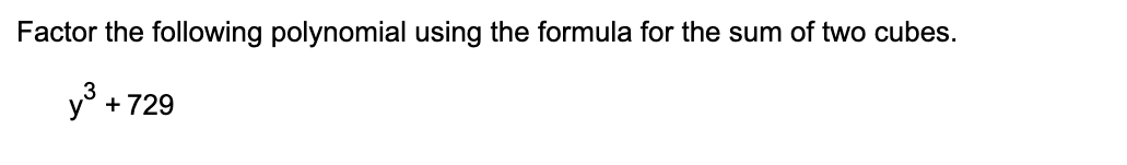 Solved Factor the following polynomial using the formula for | Chegg.com