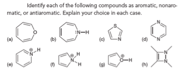 Solved Identify each of the following compounds as aromatic, | Chegg.com
