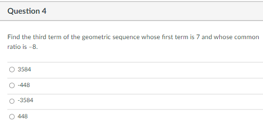 Solved Find the third term of the geometric sequence whose | Chegg.com