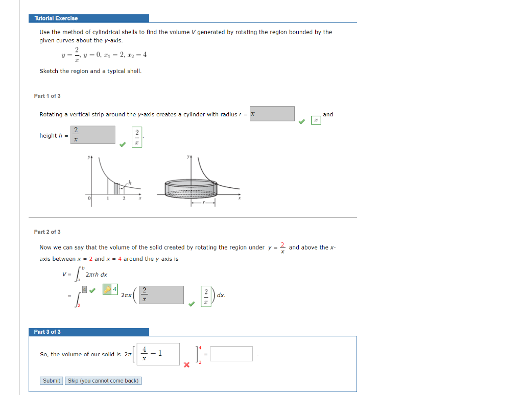 Solved Tutorial Exercise Use the method of cylindrical | Chegg.com
