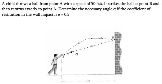 Solved A child throws a ball from point A with a speed of | Chegg.com