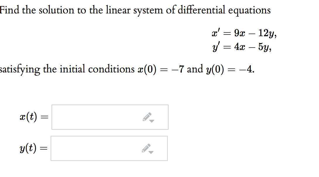 Solved Find the solution to the linear system of | Chegg.com