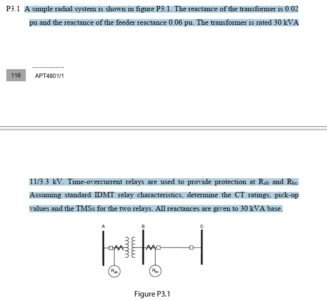 Solved A simple radial system is shown in figure P3.1. The | Chegg.com