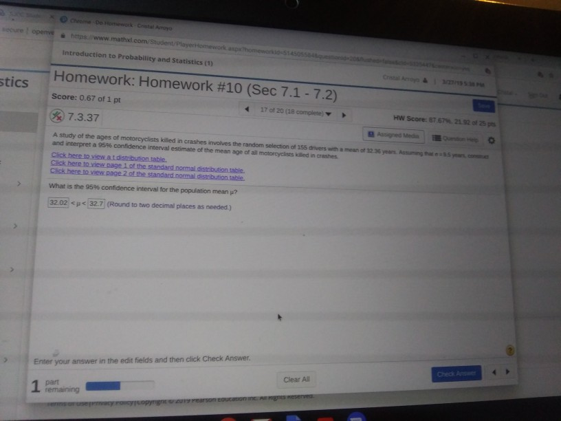 Solved https/www.mathxl Introduction to Probability and | Chegg.com