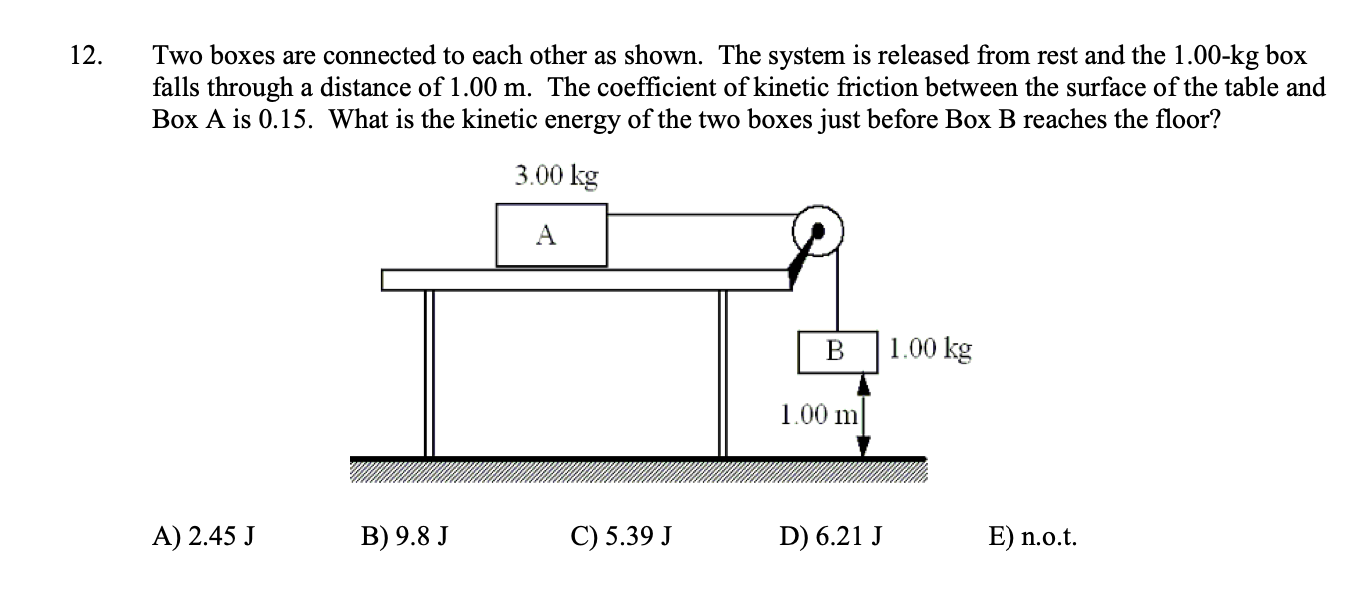 Solved 12. Two boxes are connected to each other as shown. | Chegg.com