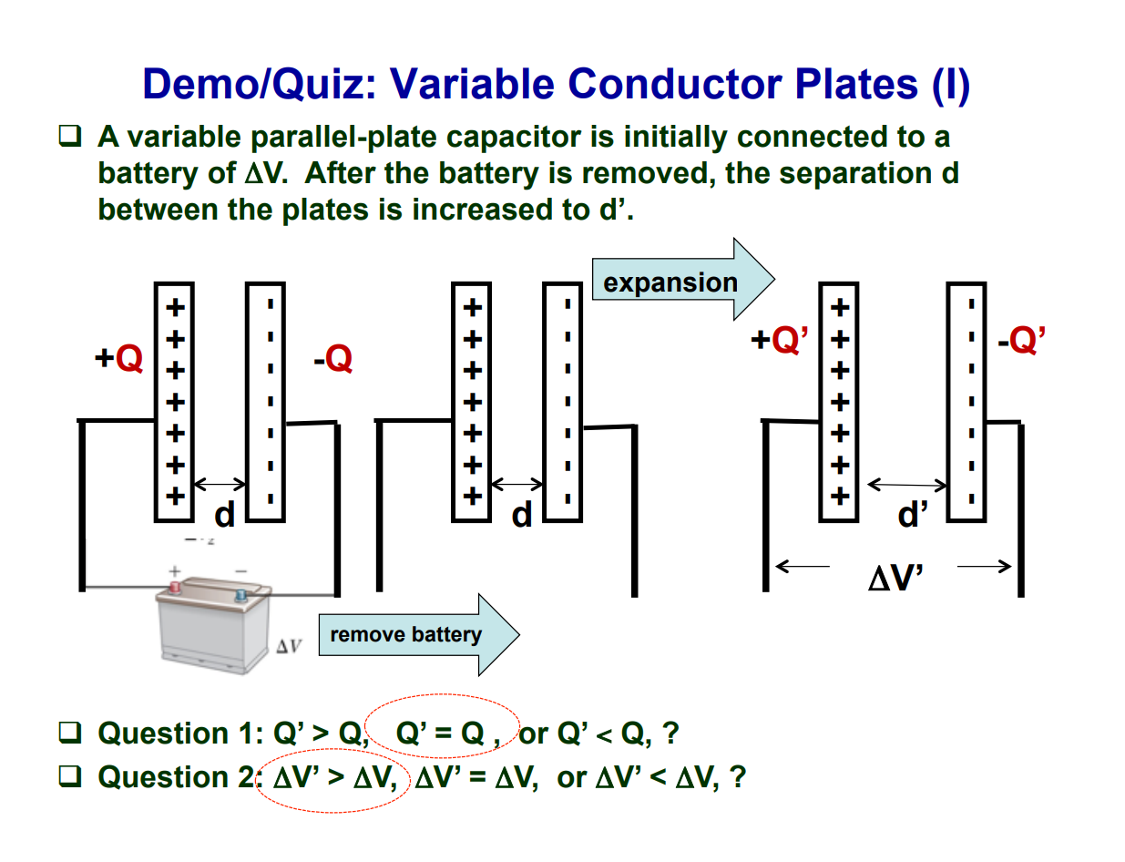 Solved Demo/Quiz: Variable Conductor Plates (1) A variable | Chegg.com