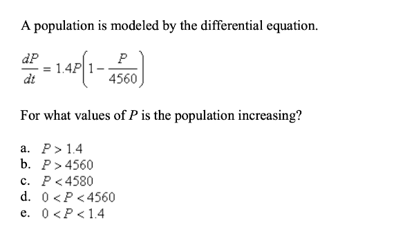 Solved A population is modeled by the differential equation. | Chegg.com
