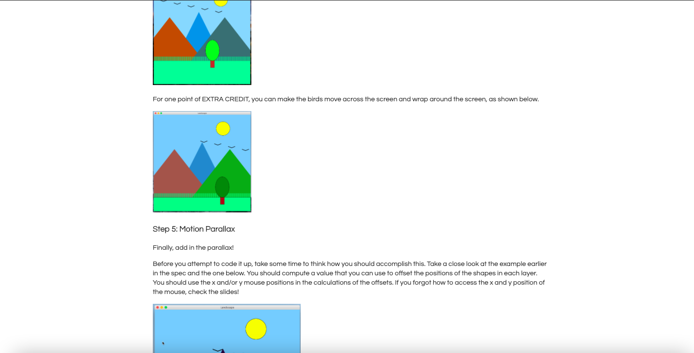 Solved CSc 110 - Motion Parallax Landscape In this | Chegg.com