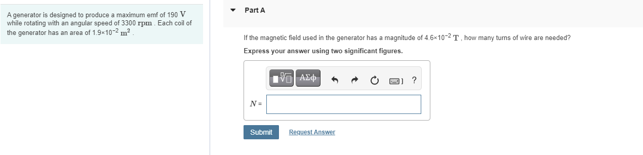 Solved A generator is designed to produce a maximum emf | Chegg.com