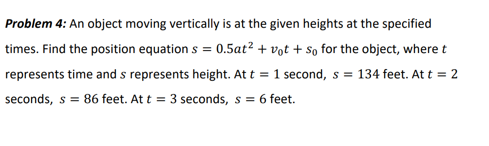 Solved Problem 4 An Object Moving Vertically Is At The