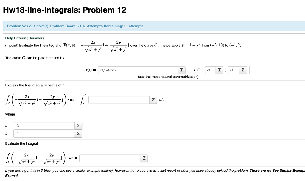 Solved Hw18-line-integrals: Problem 12 Problem Value: 1 | Chegg.com