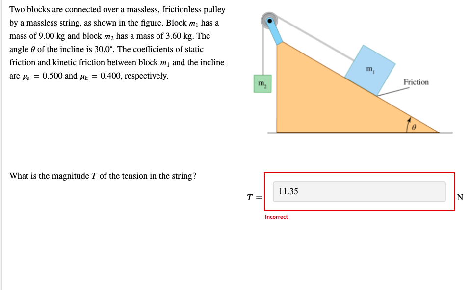 Solved Two blocks are connected over a massless, | Chegg.com