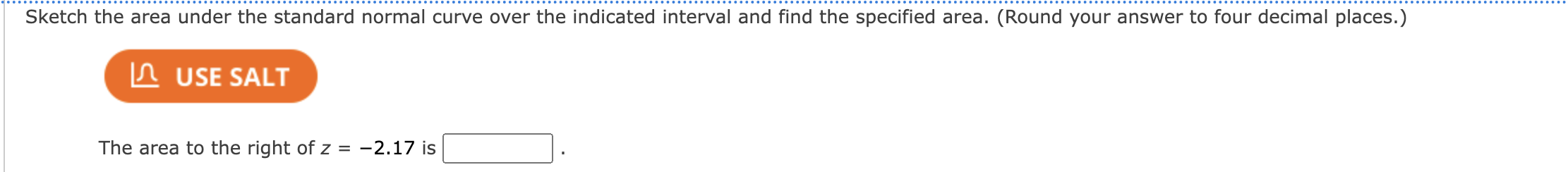 Solved Sketch the area under the standard normal curve over | Chegg.com