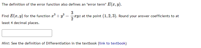 Solved The definition of the error function also defines an | Chegg.com