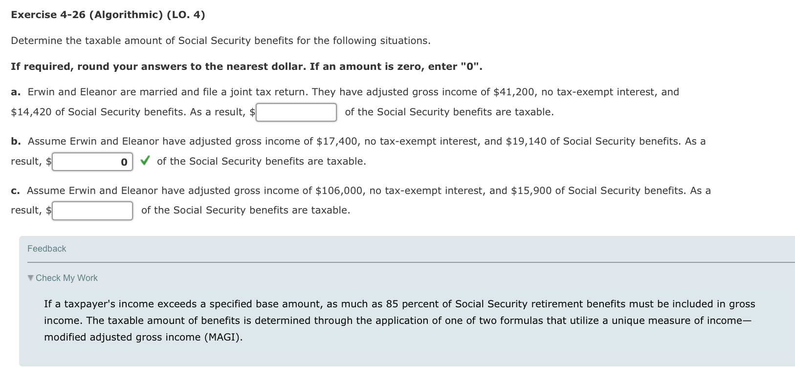 Solved Exercise 4-26 (Algorithmic) (LO. 4) Determine the | Chegg.com
