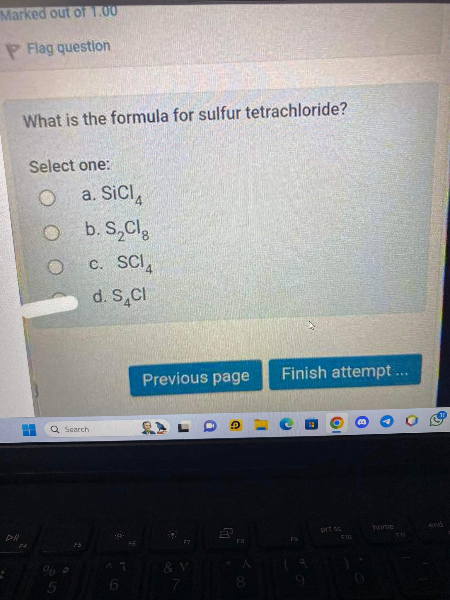 Solved What is the formula for sulfur tetrachloride?Select | Chegg.com