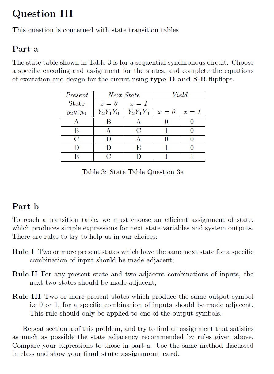 Solved This question is concerned with state transition | Chegg.com