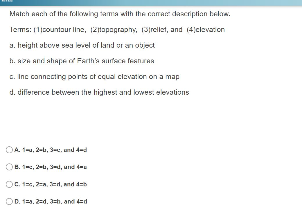 Solved Match each of the following terms with the correct | Chegg.com