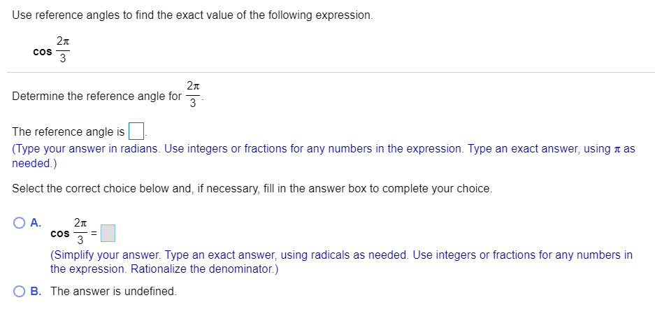 Solved Use reference angles to find the exact value of the | Chegg.com