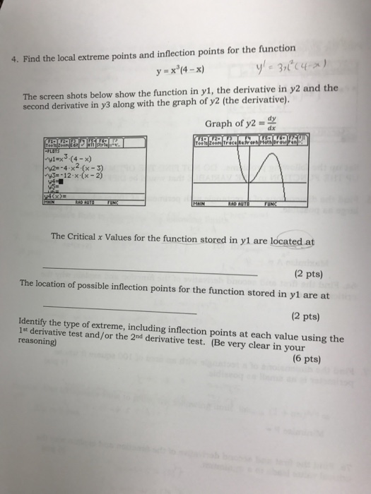 Solved Find the local extreme points and inflection points | Chegg.com