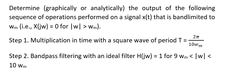Solved Determine (graphically or analytically) the output of | Chegg.com