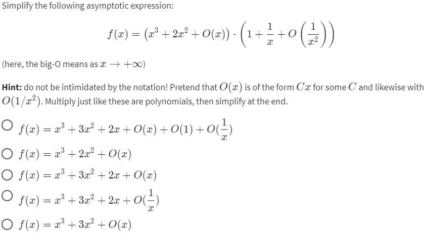 Solved Simplify the following asymptotic expression: | Chegg.com
