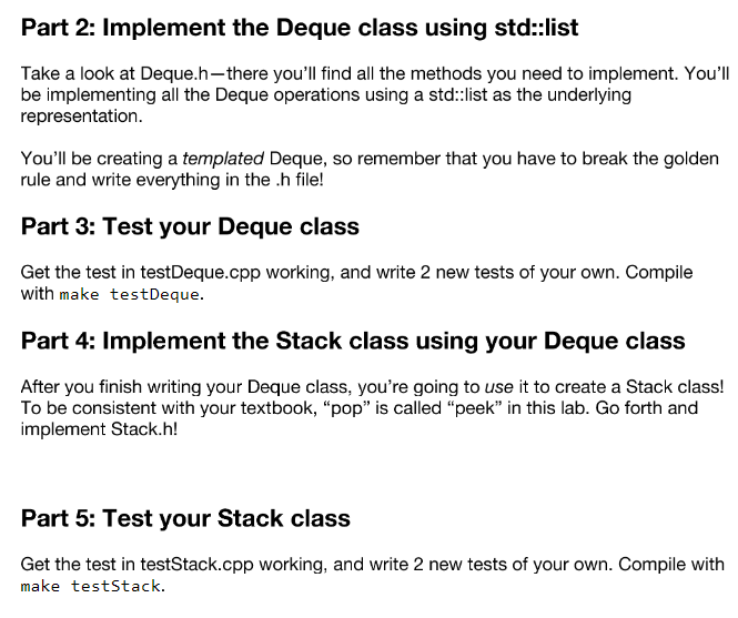 Solved using C++ Deque.h ============== #ifndef | Chegg.com