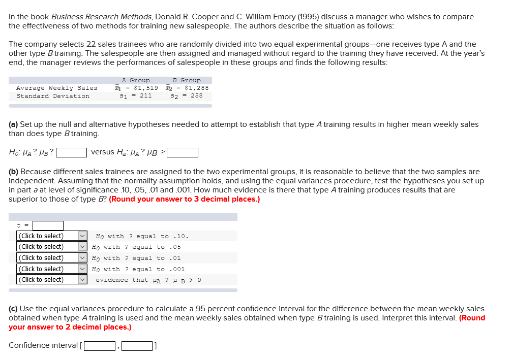 Solved In the book Business Research Methods, Donald R. | Chegg.com