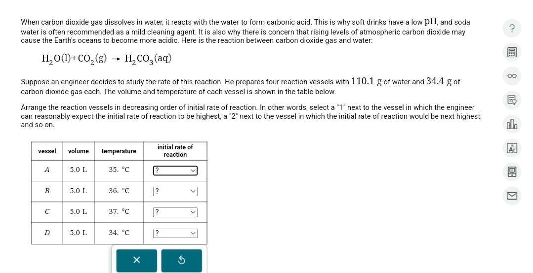 Solved When carbon dioxide gas dissolves in water, it reacts | Chegg.com