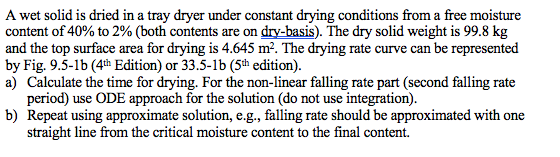Solved A wet solid is dried in a tray dryer under constant | Chegg.com
