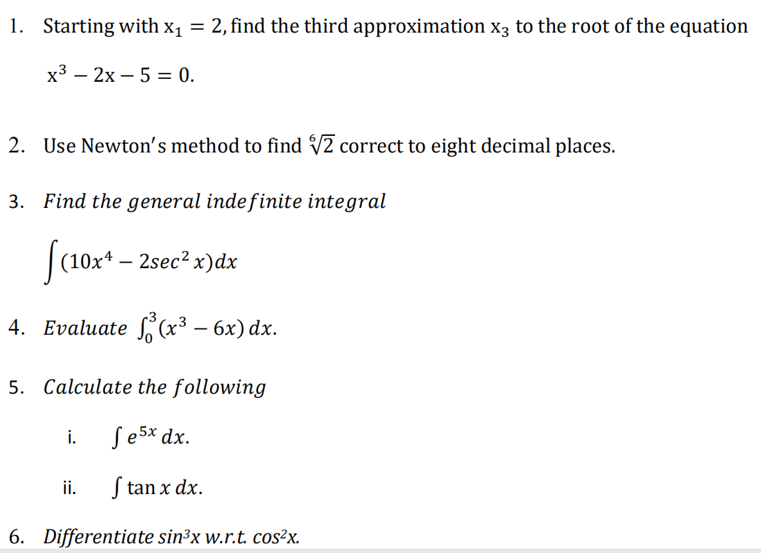 Solved 1 Starting With X1 2 Find The Third Approximation